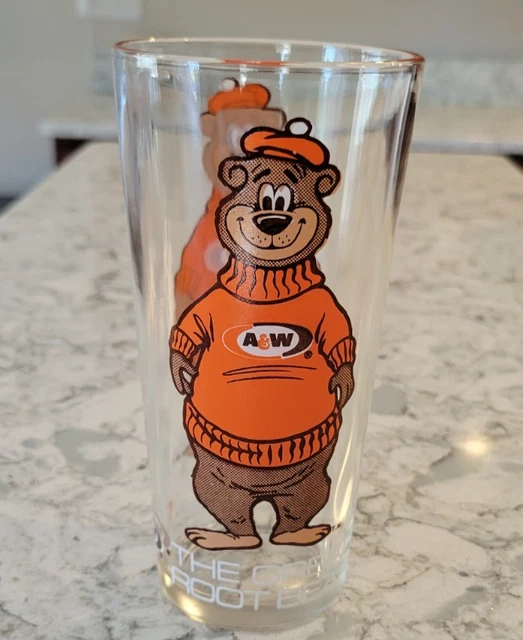VINTAGE 1970'S A&W Root Beer The Great Root Bear Bear Glass 6.5" Tall ...