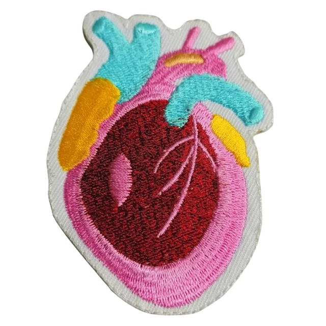 HEART HUMAN BODY Organs Art jeans jacket Badge Iron/Sew on Embroidered ...