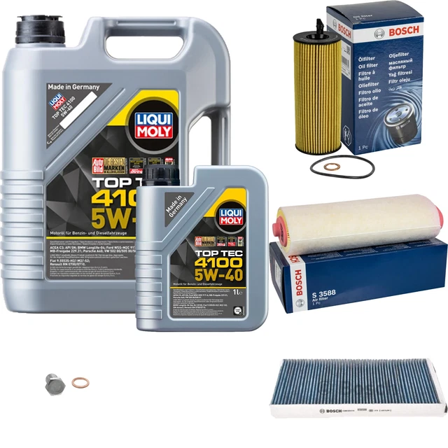 BOSCH INSPECTION SET 6L Liqui Moly Top Tec 4100 5W-40 pour BMW série 5 Touring EUR 157,65 ...