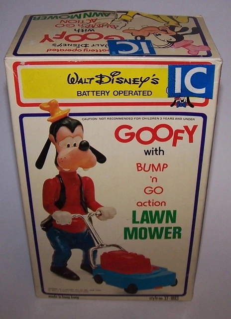 WALT DISNEY'S GOOFY Bump 'N Go Lawn Mower by Illco. (1970's) $125.00 ...