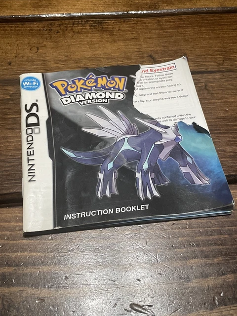 NINTENDO DS POKÉMON Diamond Version Original Manual Only *Ripped* *No ...