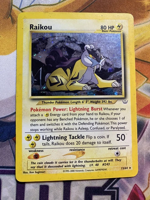 CARTE POKÉMON VINTAGE WOTC Raikou 13/64 Holo Rare Neo Revelation 2000 EUR 44,90 - PicClick FR