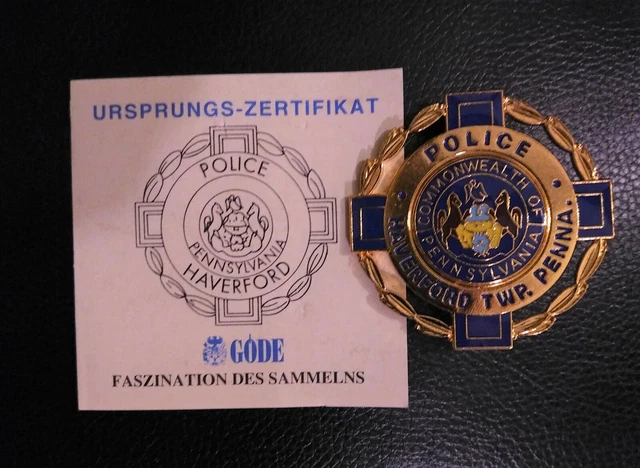 US POLIZEIABZEICHEN POLICE HAVERFORD PENNSYLVANIA GÖDE Polizei U.S.A. EUR 10,00 - PicClick DE