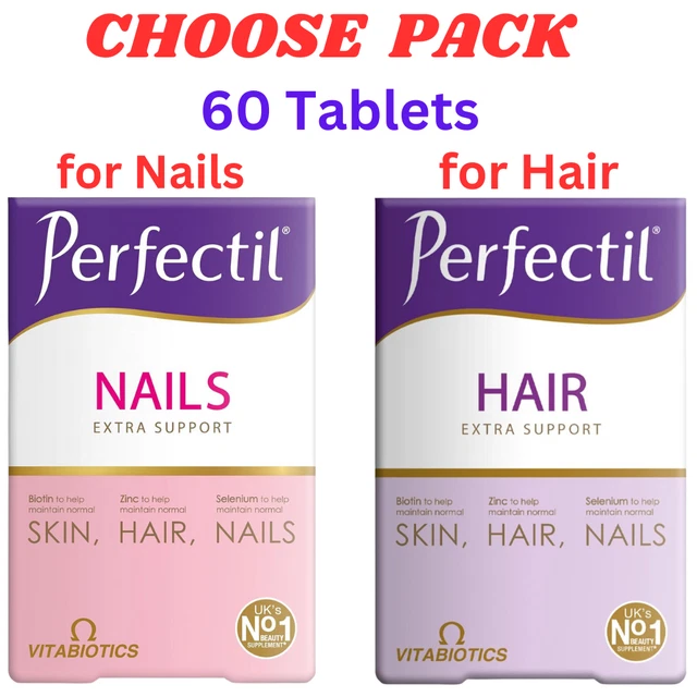 VITABIOTICS PERFECTIL BEAUTY Supplement For Hair, Nails Extra Support ...