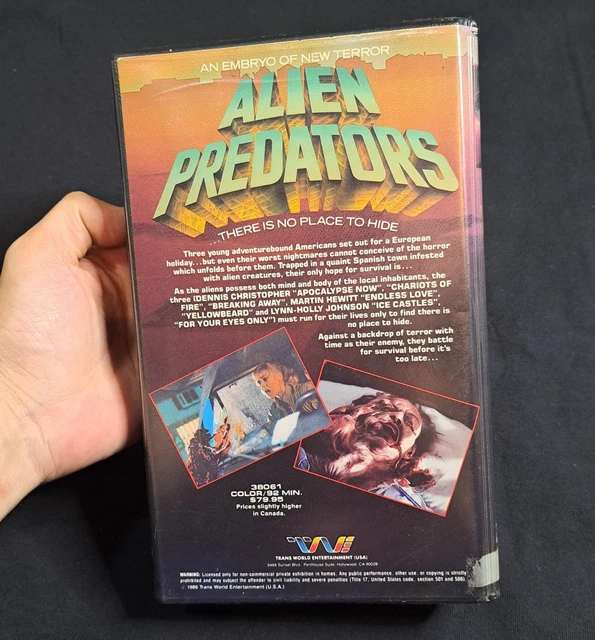 ALIEN PREDATORS HORROR Sci-fi VHS Trams World 1986 Good Shape Large Clamshell $29.95 - PicClick CA