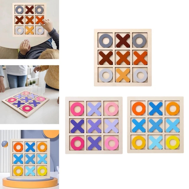 JEU DE TIC TAC Toe en bois, jeu d'échecs, morpion et croix pour adultes ...