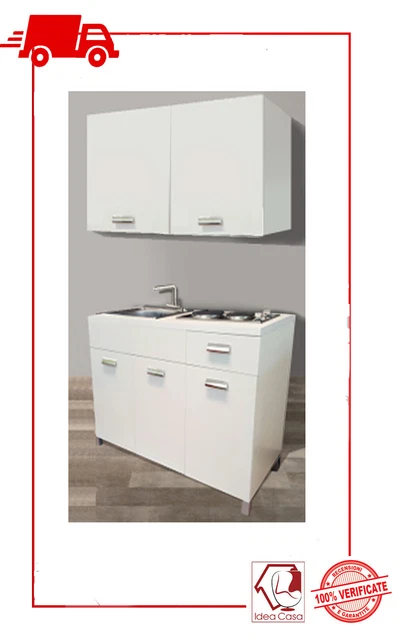MINI CUCINA MONOBLOCCO 120 cm completa di Piano cottura lavello ...