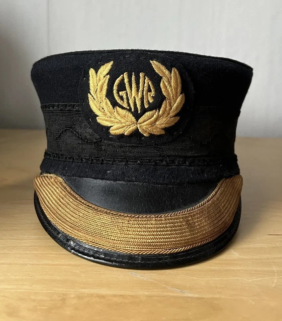 ANTIQUE STATION MASTERS Pill Box Hat From 1930s 1940s GWR Great Western ...