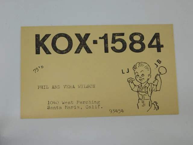 VINTAGE AMATEUR HAM Radio QSL Postcard Card - KOX 1584 California $9.45 ...