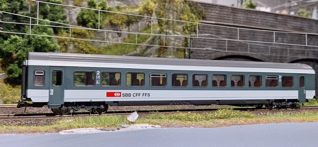 ROCO 44472 SCHNELLZUGWAGEN, SBB CFF FS 2.Kl. HO, Neu, 1 Aufsteckpuffer ...