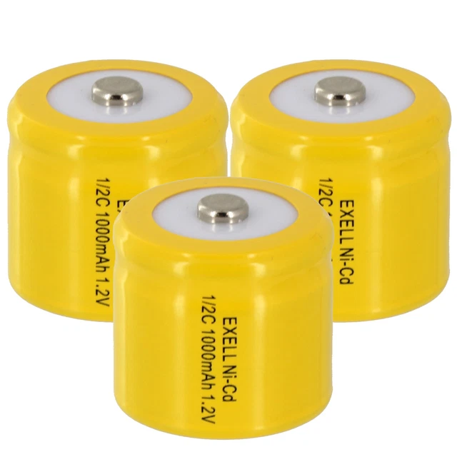 1/2C 1.2V 750MAH NiCD Rechargeable Button Top Assembly Cell Battery $8. ...