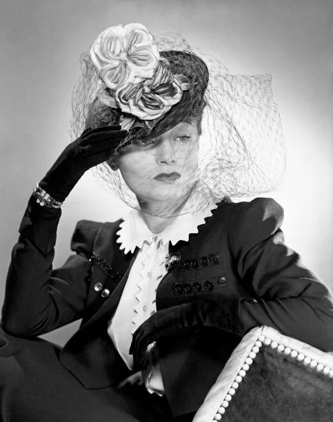 RADIO ACTRESS FRANCES Chaney models a hat designed by Lily Dache 1940s ...