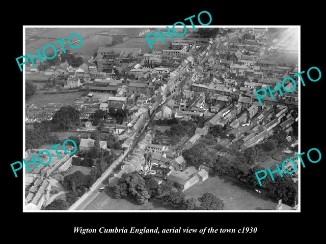 OLD 6 X 4 HISTORIC PHOTO OF WIGTON CUMBRIA ENGLAND AERIAL VIEW OF TOWN ...