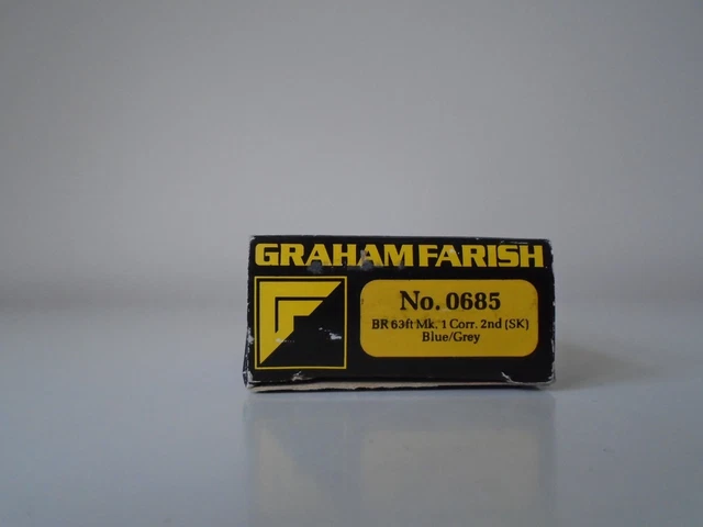 GRAHAM FARISH N GAUGE 0685 BR 63' Mk1.CORR 2ND(SK) BLUE/GREY COACH £10. ...