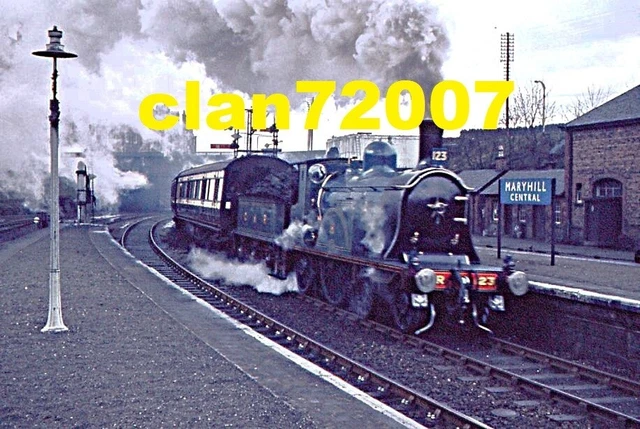 ORIGINAL RAILWAY COLOUR slide Caledonian Single at Maryhill Central 12 ...