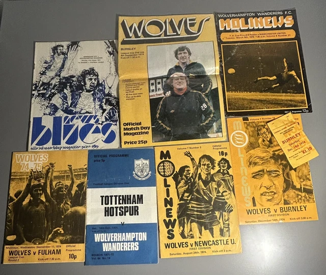 7 VINTAGE WOLVERHAMPTON Wanderers FC Match Day Football Programmes 1971 ...