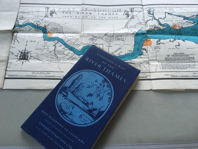 STANFORD'S MAP OF The River Thames From Richmond To Lechlade 1958 +One ...