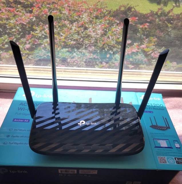 TP-LINK ARCHER A6 AC1200 1200Mbps Wireless MU-MIMO Gigabit Wi-Fi Router ...