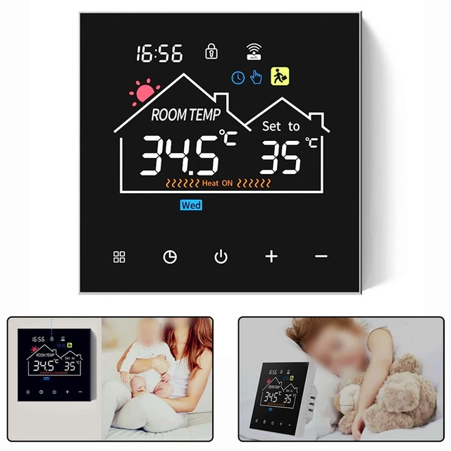 THERMOSTAT WIFI LCD ??cran Tactile Intuitif avec Compatibilit?? Assistant Vocal EUR 41,29 ...