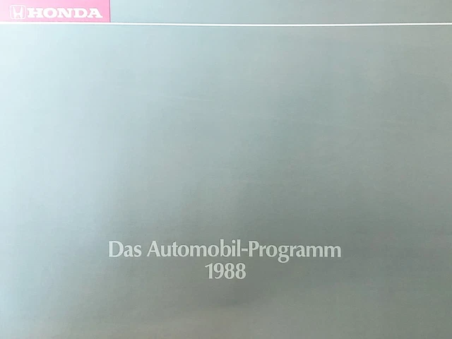 HONDA PROGRAM 1988 Brochure Brochure Brochure Brochure Catalogue EUR 6 ...