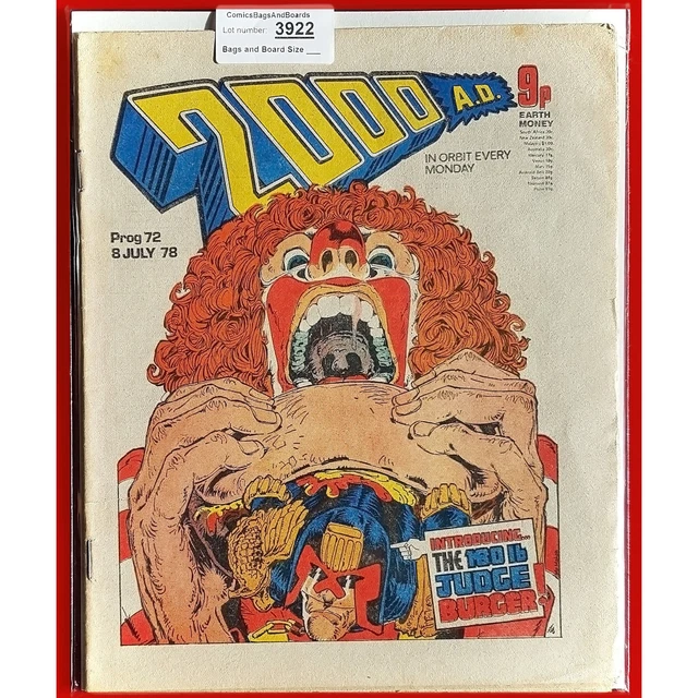 2000AD PROG 72 Judge Dredd Banned Cursed Earth Comic 8 7 78 UK 1978 ...