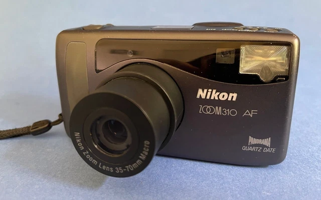 NIKON ZOOM 310 AF QD Panorama 35mm Film Grey Point & Shoot Camera ...