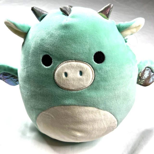 SQUISHMALLOW KELLYTOY 9 Inch Miles The Dragon White Ears & Nose ...