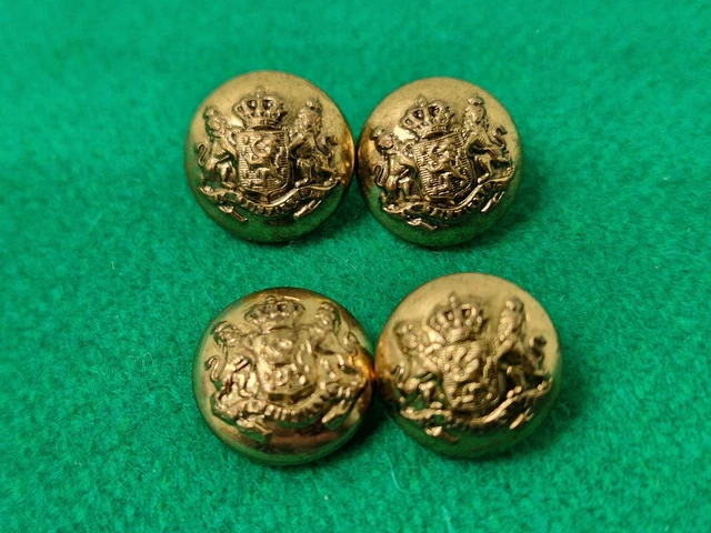 4 X VINTAGE WW2 Dutch Army General Service Brass Uniform Buttons 14 mm ...