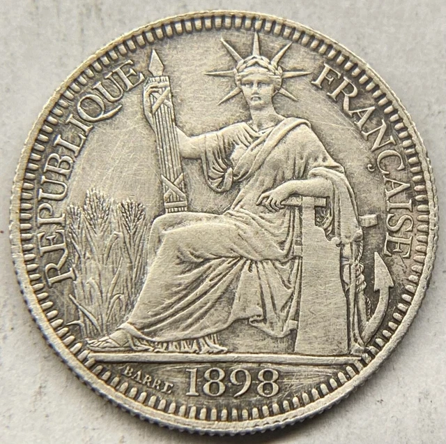 FRENCH INDOCHINA 1898 A 10 Centimes Silver Coin KM #9 (cleaned) $65.00 ...