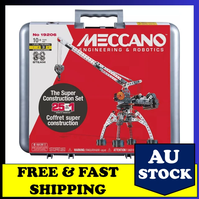 MECCANO, SUPER CONSTRUCTION 25-in-1 Motorized Building Set, STEAM ...
