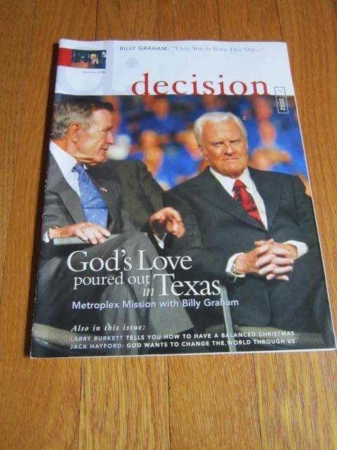 BGEA BILLY GRAHAM Decision Magazine 12/2002 George HW Bush, Texas, Noël ...