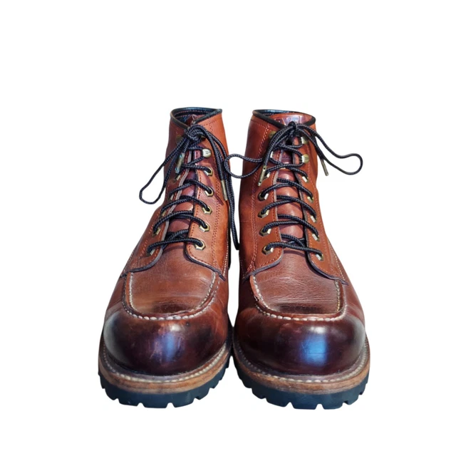 FRYE DAKOTA MID Lace Boots Mens 11.5 Brown Leather Work Utility Moc Toe ...