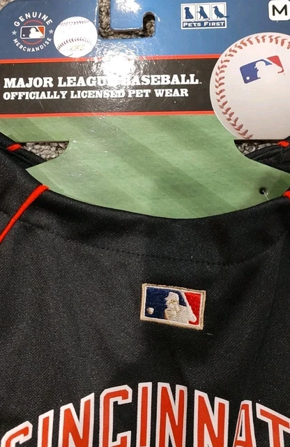 CINCINNATI REDS DOG Jersey Medium Black Red MLB Official Baseball Pet ...