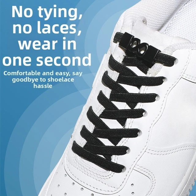ELASTIC NO TIE Shoelaces with 8 Shape Metal Buckles for All Day Comfort ...