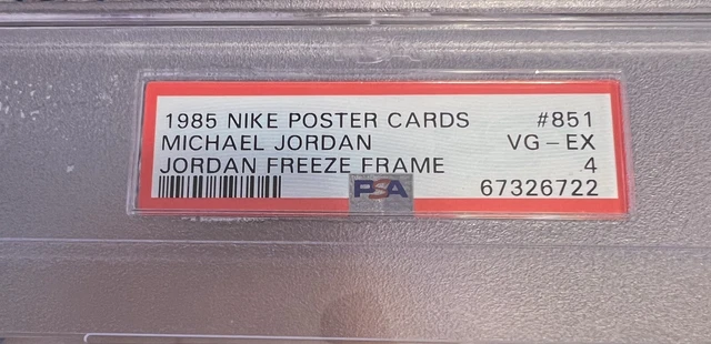 1985 NIKE POSTER Cartes Michael Jordan Freeze Cadre #851 - PSA 4 VG-EX ...