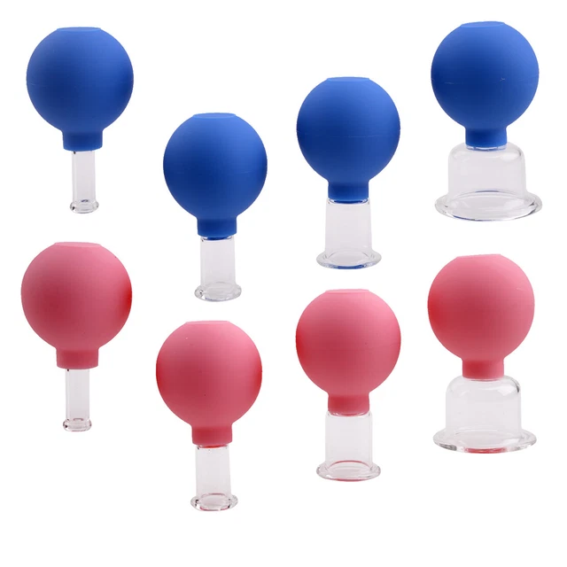 4X/SET ANTI-CELLULITE ANTI-AGING Facial Cosmetic Cupping Massage Glass ...