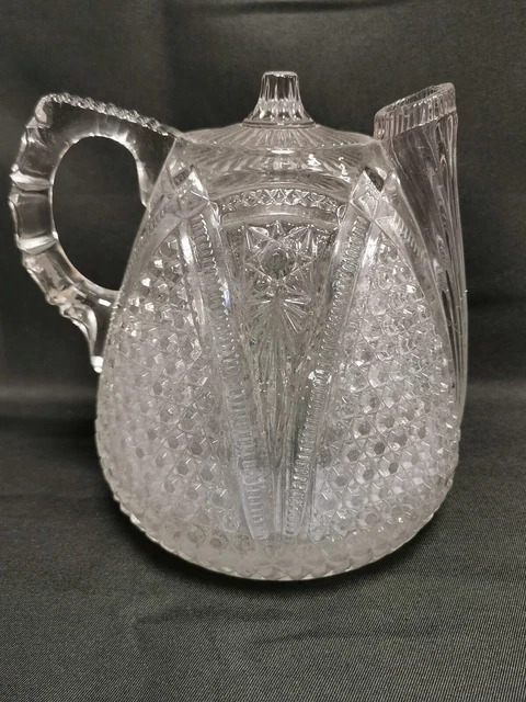 ANTIQUE AMERICAN PRESSED Glass Rum Jug . Prohibition 1880 MASSACHUSETTS ...