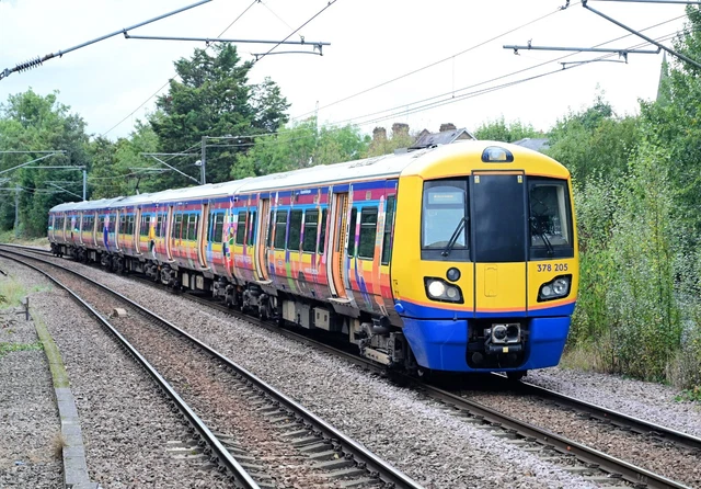 CLASS 378 NO 378205 in advertising livery at bronsborne 1 £1.00 ...