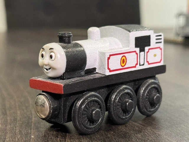 THOMAS WOODEN RAILWAY Timothy The Ghost Engine Custom Toy Train $73.00 ...