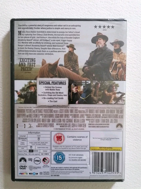 TRUE GRIT (DVD) Jeff Bridges / Matt Damon / Josh Brolin / dir. Joel ...