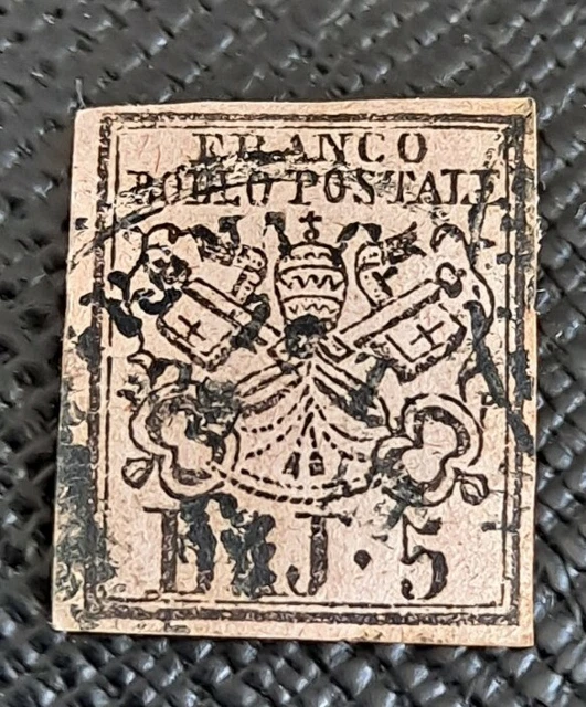 ITALY 1852 PAPAL State 5 BAJ Franco Bollo Postale Stamp £8.64 - PicClick UK