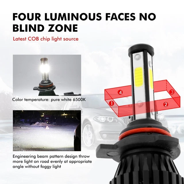 HIR2 9012 LED Headlight Bulbs High Low Beam Bright for GMC Sierra 1500 ...