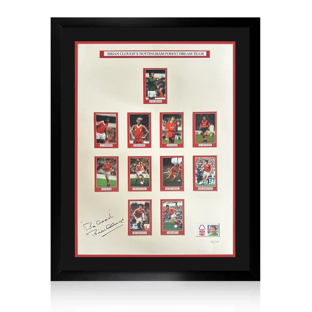 BRIAN CLOUGH SIGNED Nottingham Forest Team Card Iconic Frame £375.00 ...