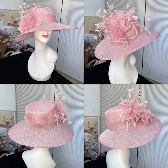 WEDDING HAT FOR Women Linen Flower Kentucky Derby Hat Elegant Church ...