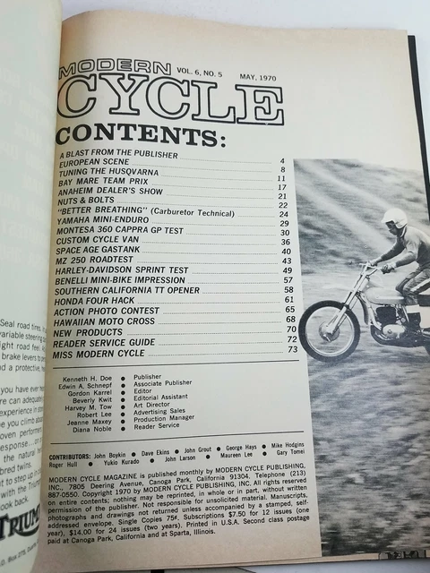 MODERN CYCLE VOL. 6 No. 5 May 1970 Issue Magazine £18.38 - PicClick UK