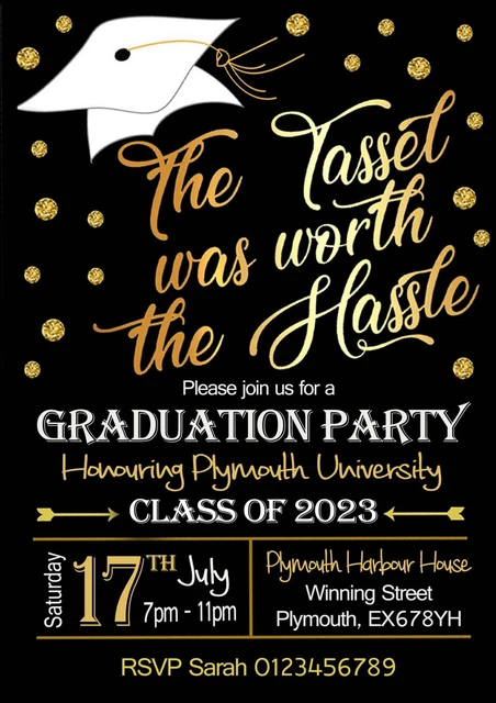 PERSONALISED GRADUATION LEAVERS prom school Party Invitations ...