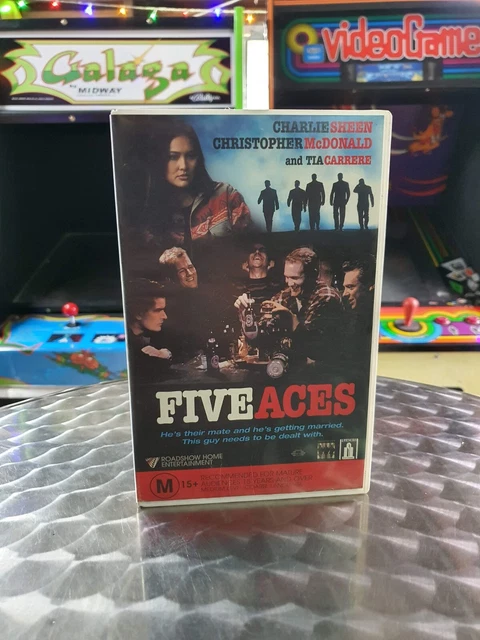 FIVE ACES - Charlie Sheen - VHS Movie - Video Tape - Big Box Ex Rental ...