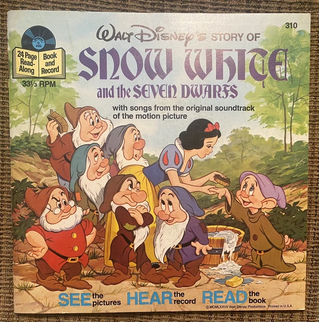 Walt Disneys Snow White And The Seven Dwarfs Book 310 And Record 33 1 3