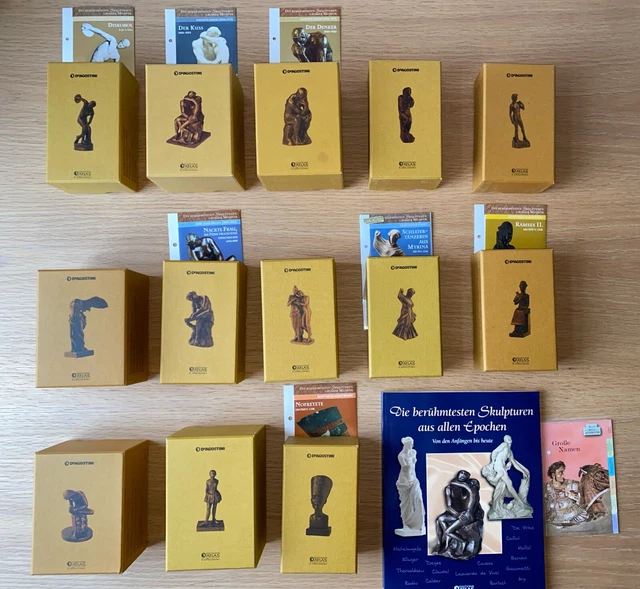 13 BRONZEFIGUREN ATLAS Collections De Agostini inkl. Denker, Kuss ...