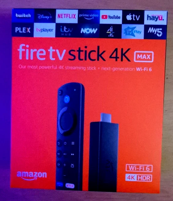 AMAZON FIRE STICK 4K Max TV Stick Ultra HD Streaming Wi-Fi 6 Alexa ...